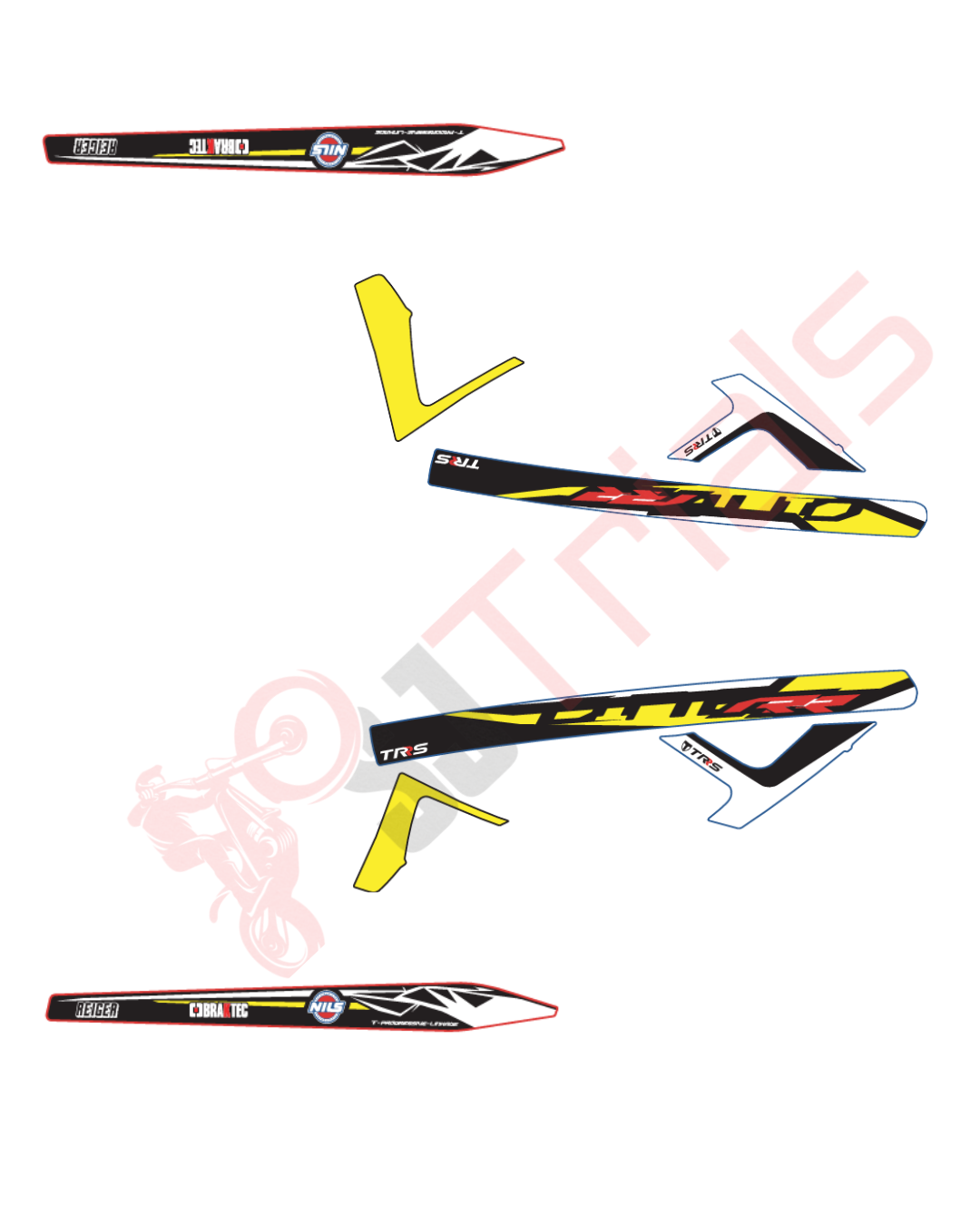 TRS FRAME & SWINGING ARM STICKERS - 2025RR